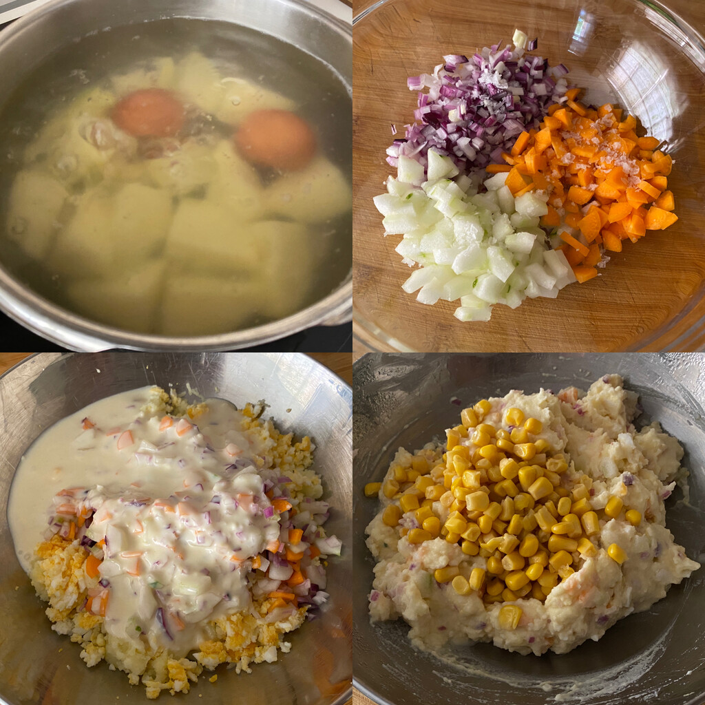 Ensalada coreana de patata, receta de cocina fácil, sencilla y deliciosa