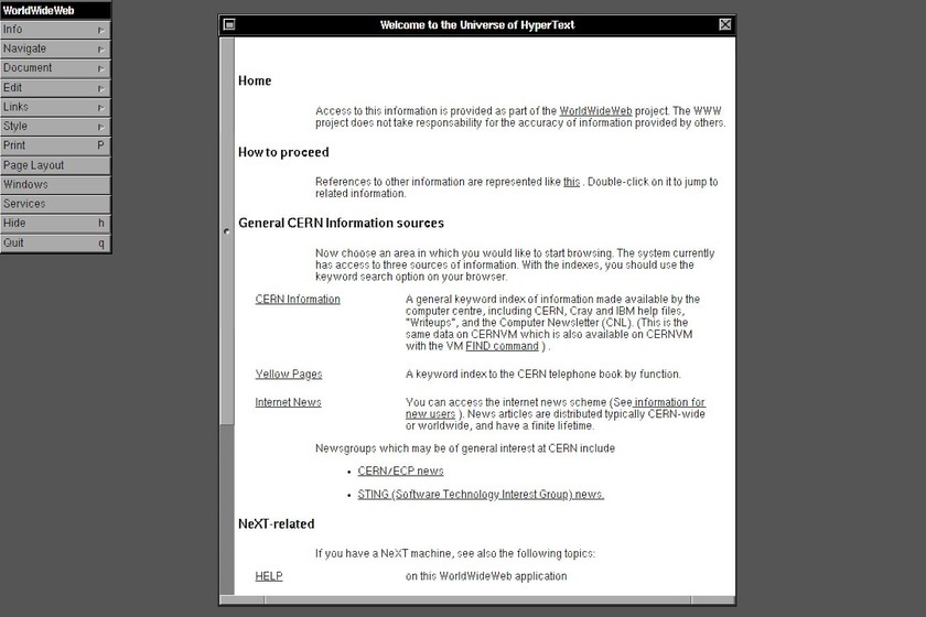 ¿Cómo era navegar por la web en 1990? Descúbrelo con WorldWideWeb, el ...