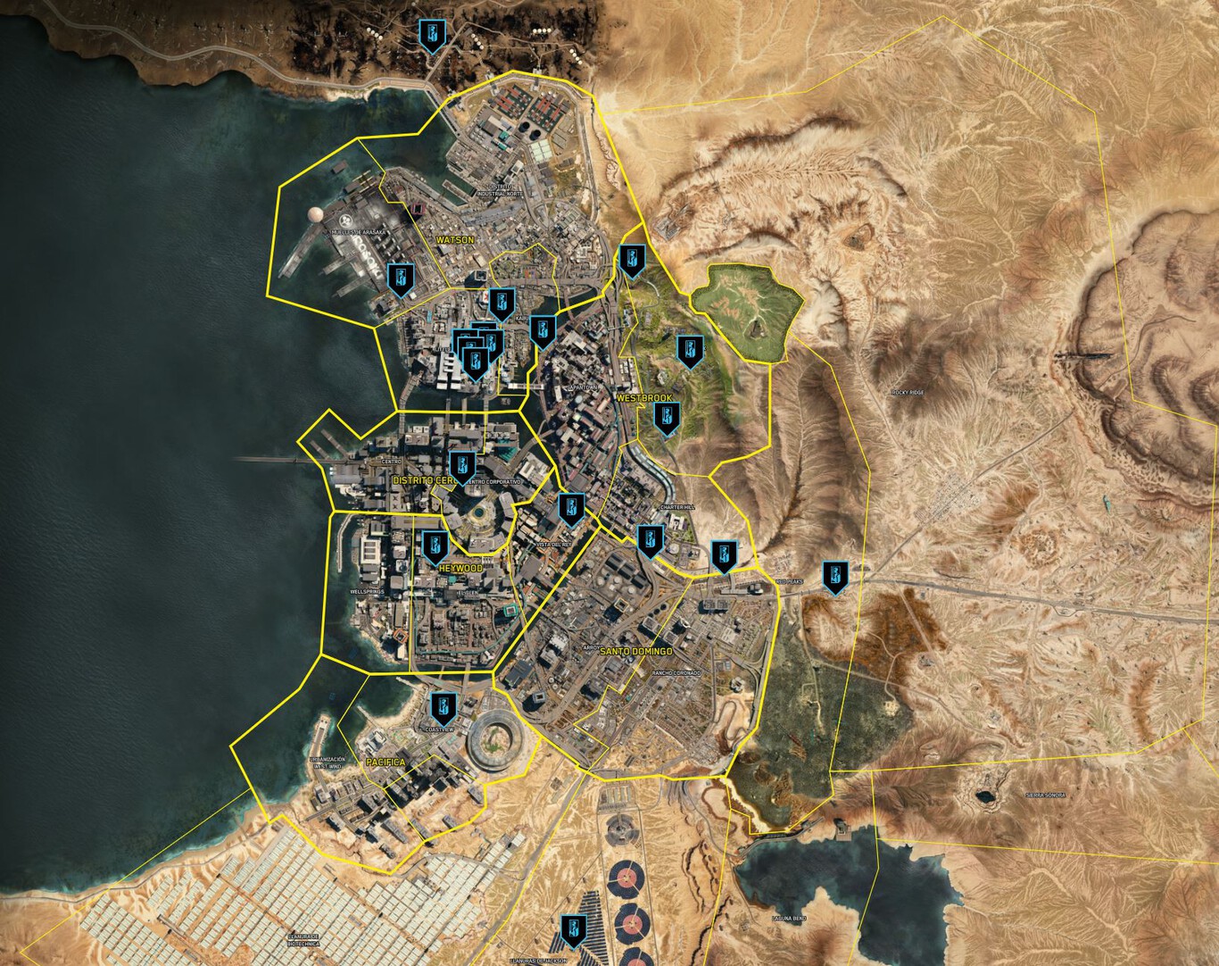 Cyberpunk 2077: mapa con todos los murales y cartas del tarot