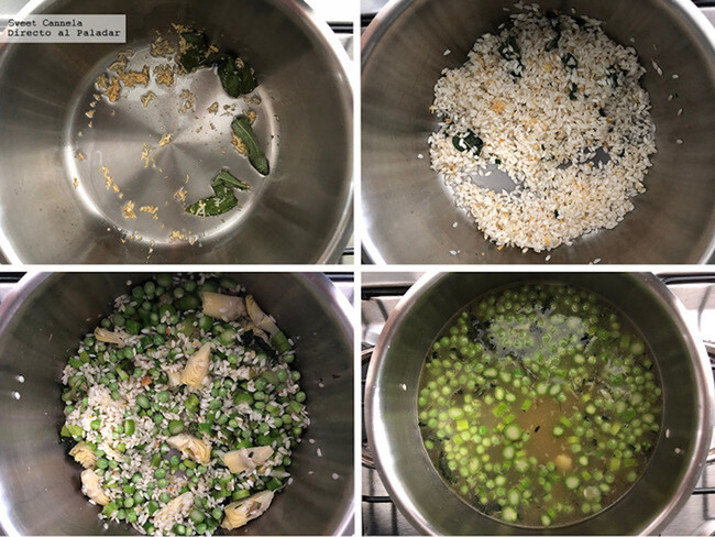 Sopa primavera de arroz. Receta fácil