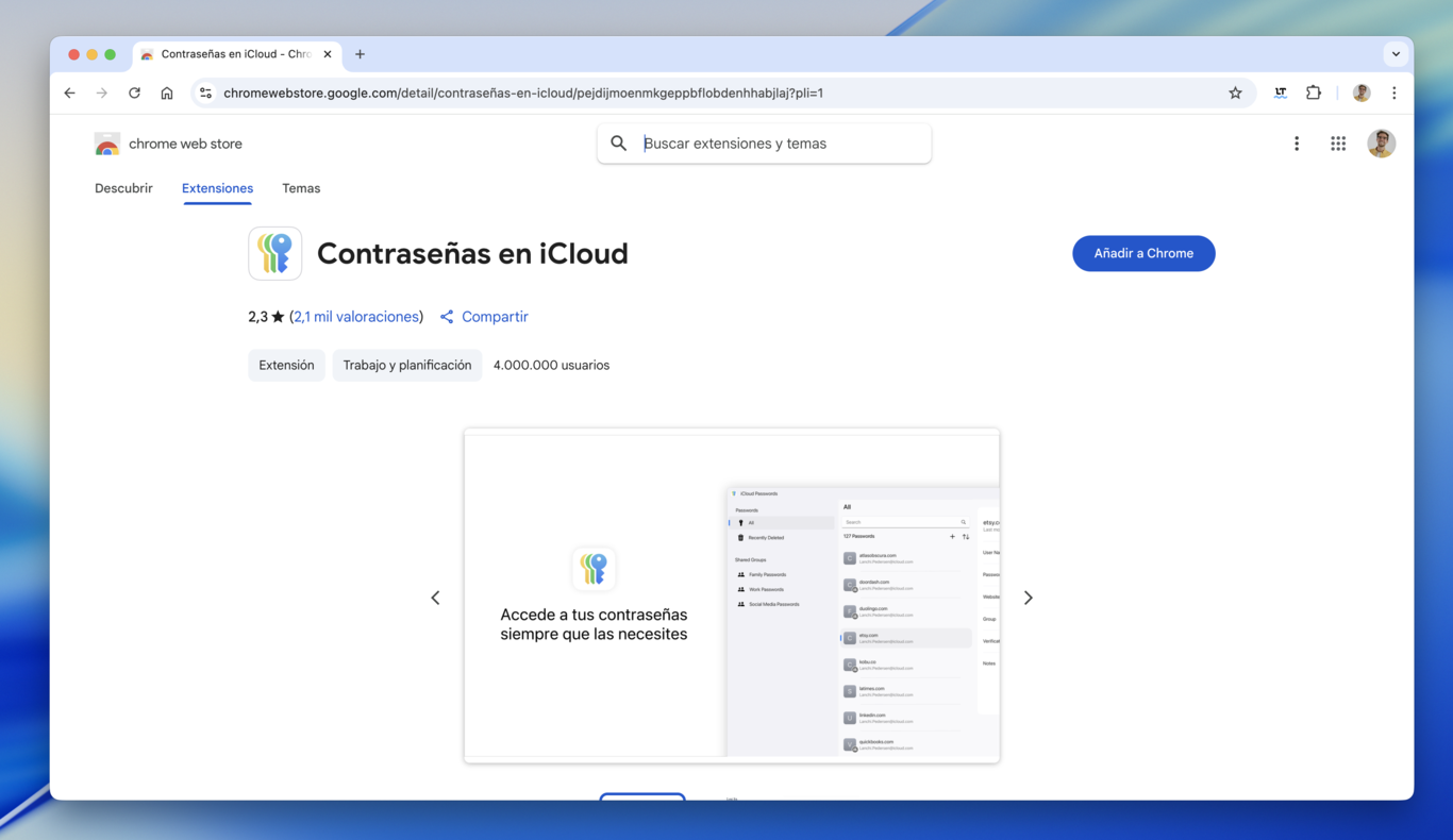 Uso Mac pero mi navegador es Chrome. Este truco con las contraseñas de iCloud me ha ahorrado ...