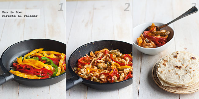 Fajitas de pollo con verduras: receta tradicional mexicana, fácil y rápida