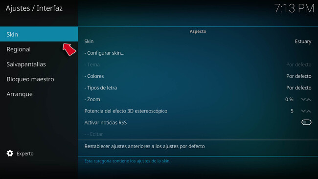 Cómo personalizar el aspecto de Kodi en Android TV cambiando el diseño de la pantalla