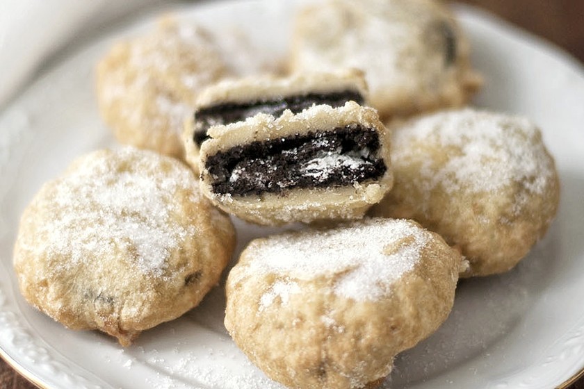 Oreos fritas. Receta de postre fácil y sencilla
