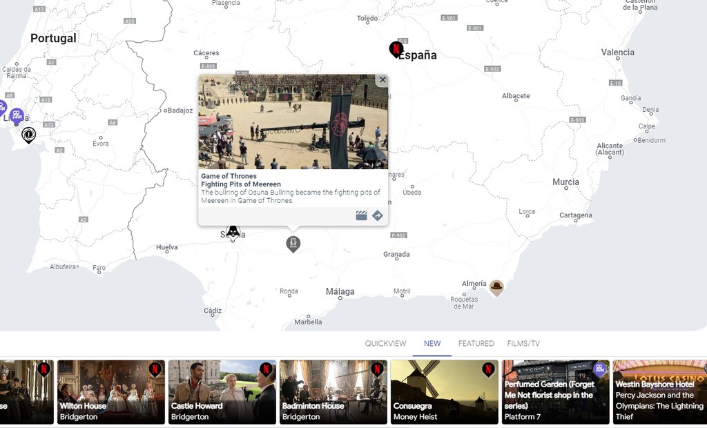 Con este mapa podrás ver las series y películas que grabaron cerca de ...