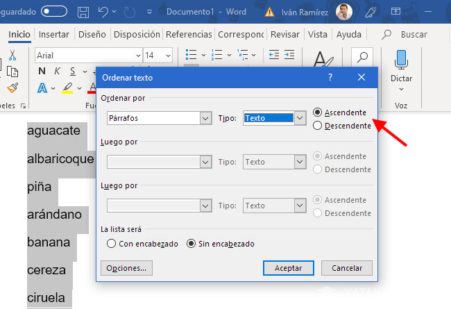 Cómo ordenar texto alfabéticamente en Word Cómo ordenar texto alfabéticamente en Word