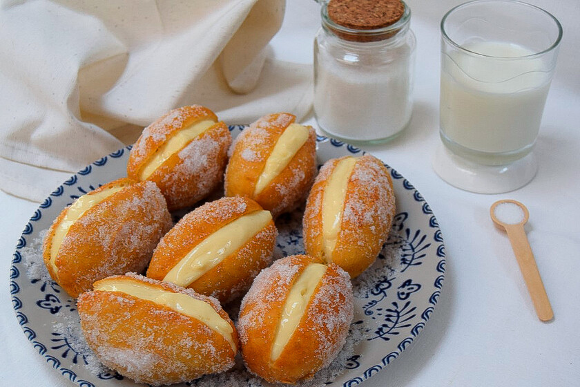 Receta de xuxos o chuchos rellenos de crema pastelera, los clásicos ...