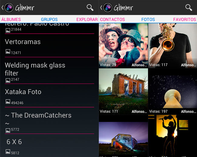 Glimmr para Flickr (Android), análisis