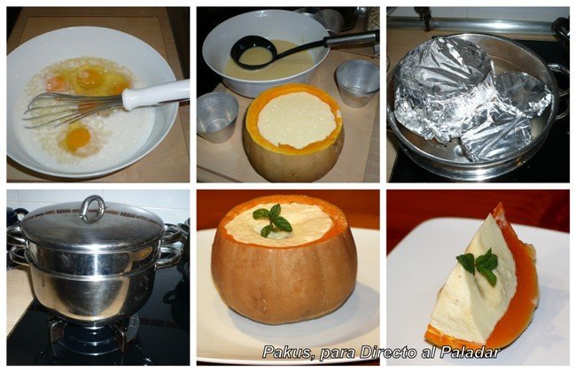 Flan en calabaza de Halloween. Receta