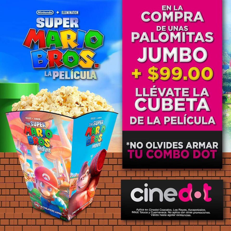 Super Mario Bros la Película: revelado el precio de la palomera de Mario en Cinedot; se ...