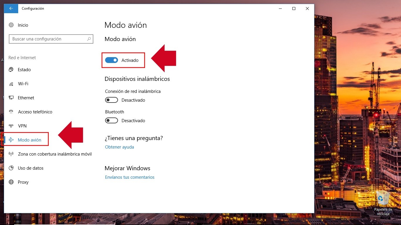 Estos son los pasos para desactivar el Modo Avión en tu ordenador con ...