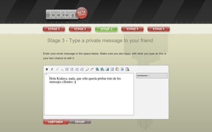 Lockbin, envio de mensajes de correo electrónico seguros y privados