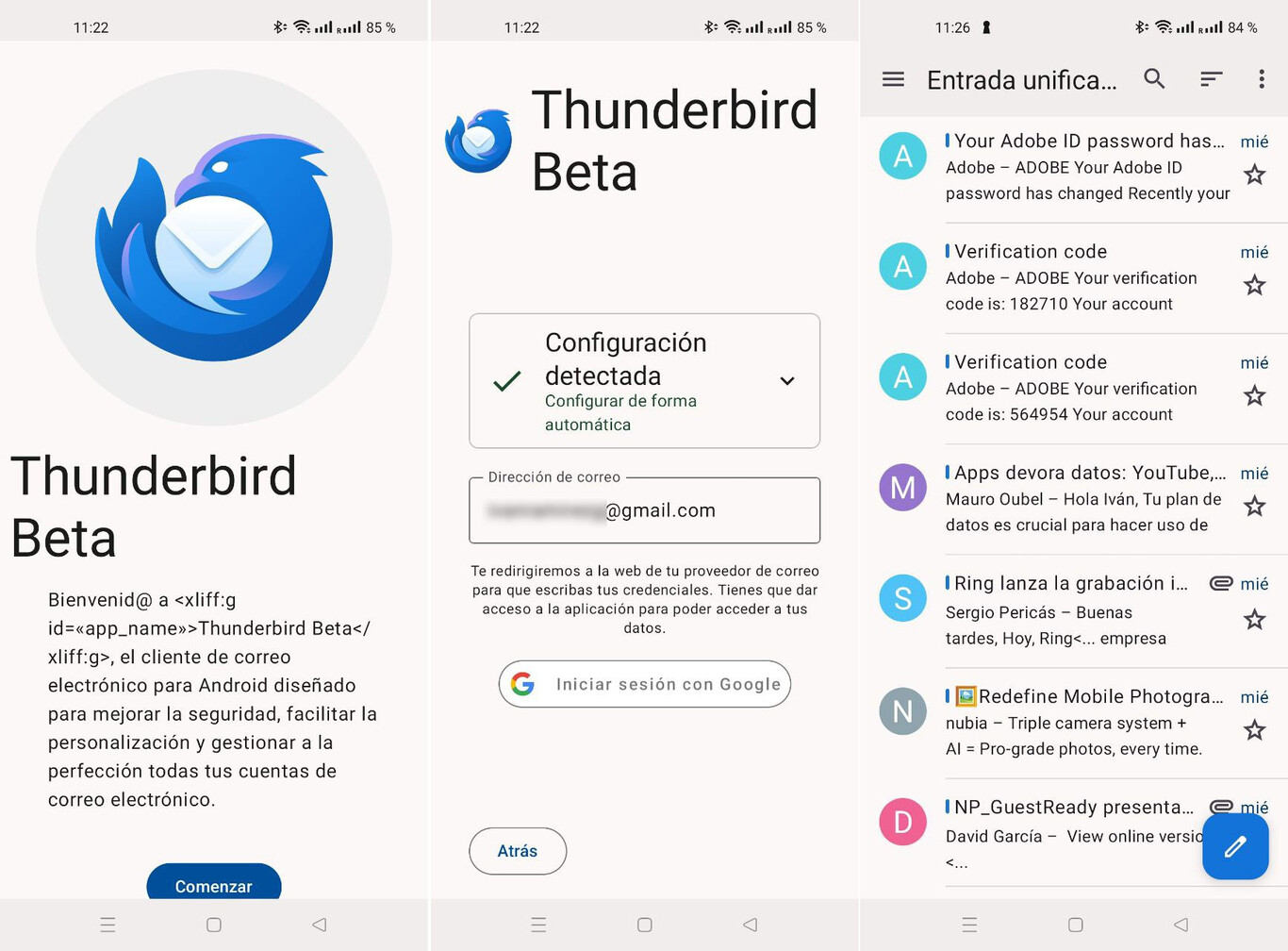 A Gmail le sale competencia: el legendario Thunderbird llega a Android ...