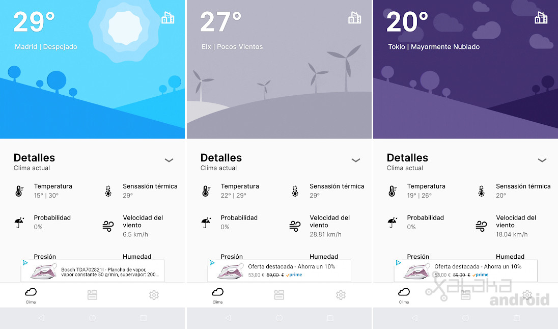 Overdrop para Android, una aplicación del tiempo inspirada en Xiaomi ...