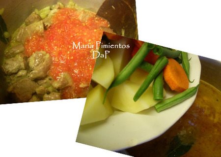 Guisado de cerdo con patatas. Receta