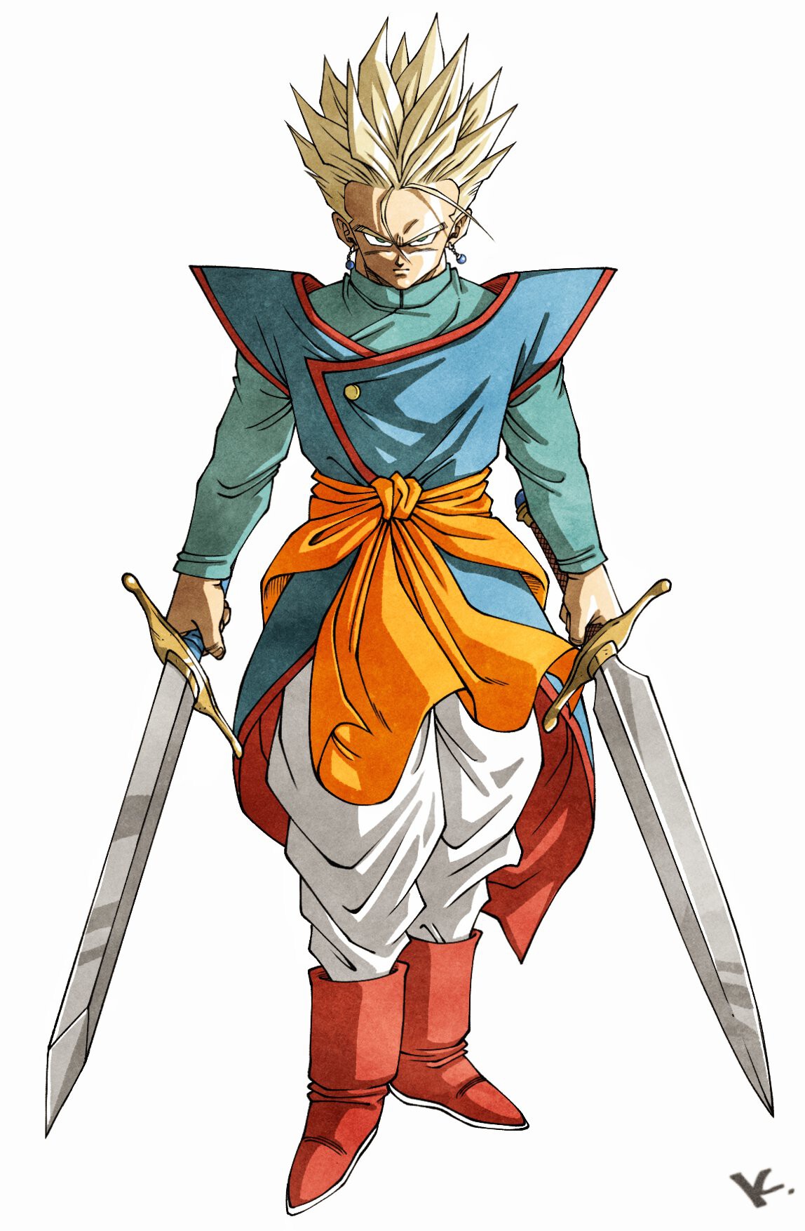 Ilustración de Dragon Ball presenta a Trunks con el traje Kaioshin de ...