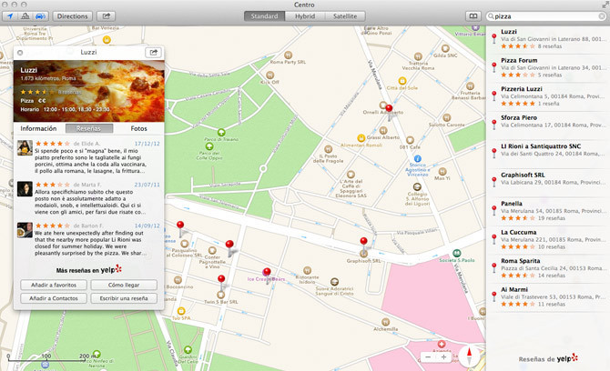 Así son los Mapas de Apple en OS X Mavericks