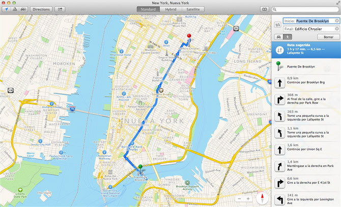 Así son los Mapas de Apple en OS X Mavericks