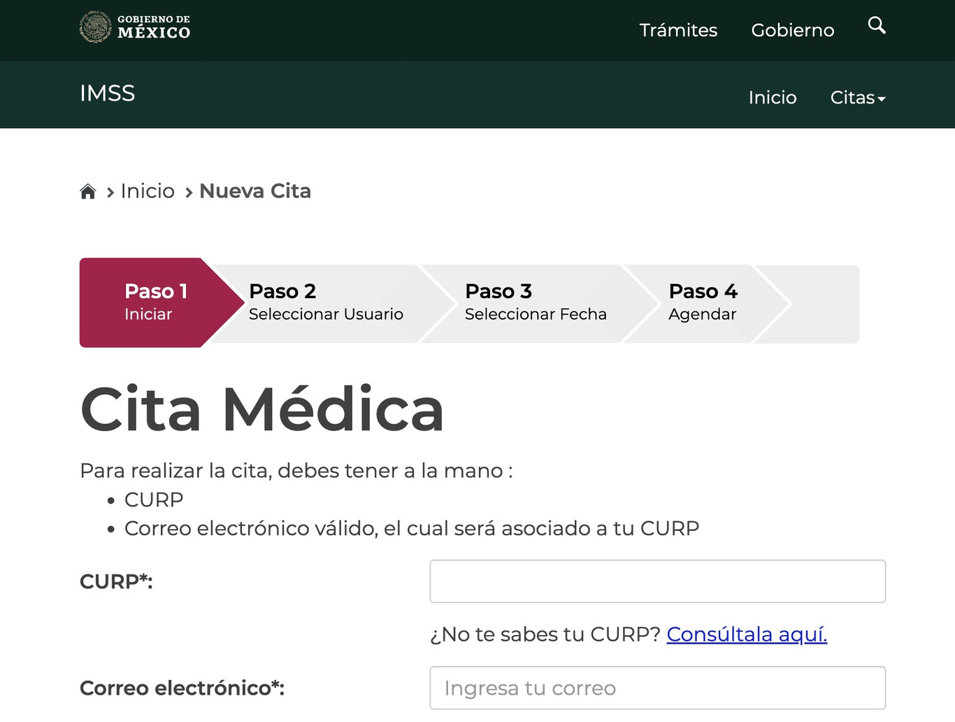 Cómo pedir cita en el IMSS por Internet en México