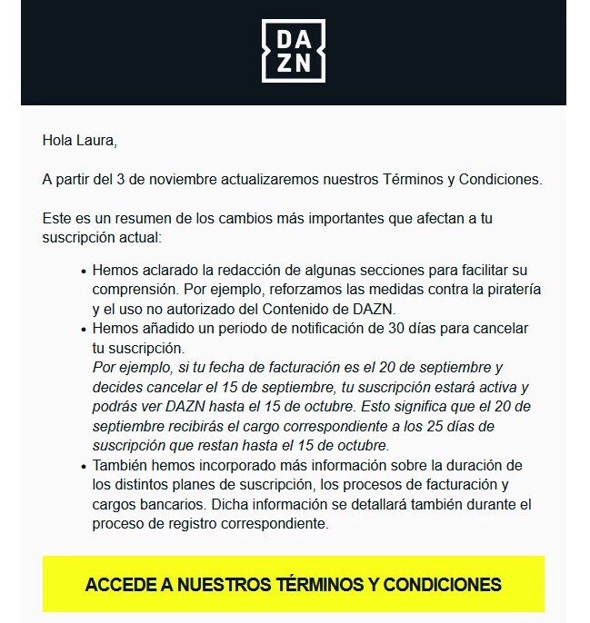 DAZN cambia su forma de cancelar la suscripción: te cobrarán de más ...