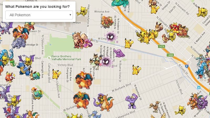 Este mapa te enseña todos los Pokémon que tienes a tu alrededor. To-dos