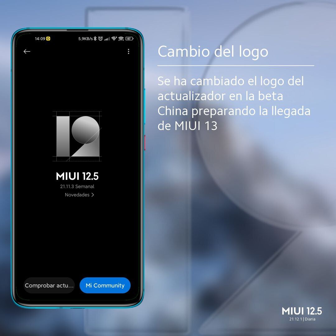 El logo de MIUI 12 se ha cambiado en el actualizador de la ROM Beta China preparando la llegada ...
