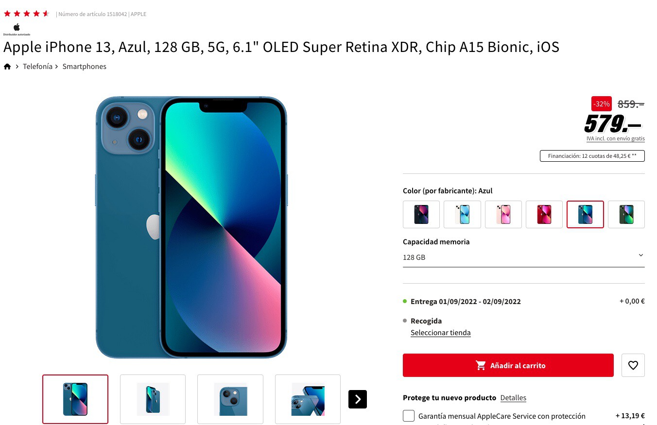 El lanzamiento del nuevo iPhone 14 hace que el precio del iPhone 13 caiga en picado: llévate el ...