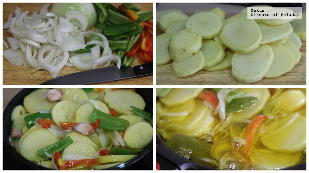 Patatas a lo pobre. Receta de cocina fácil, sencilla y deliciosa