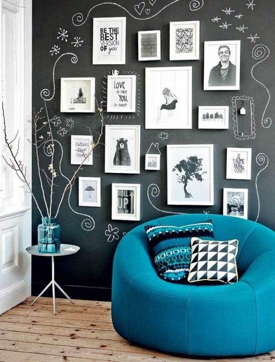 17 ideas para colocar una pared de pizarra en casa