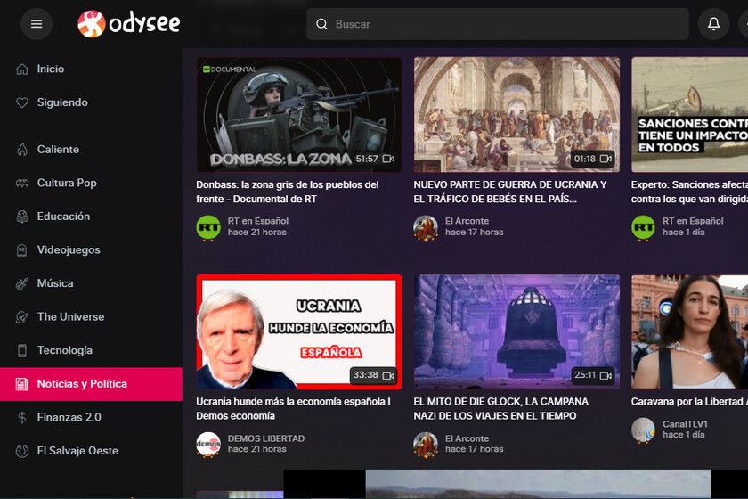 Nos hemos metido en Odysee, el "YouTube ruso" anti-censura, y esto es ...