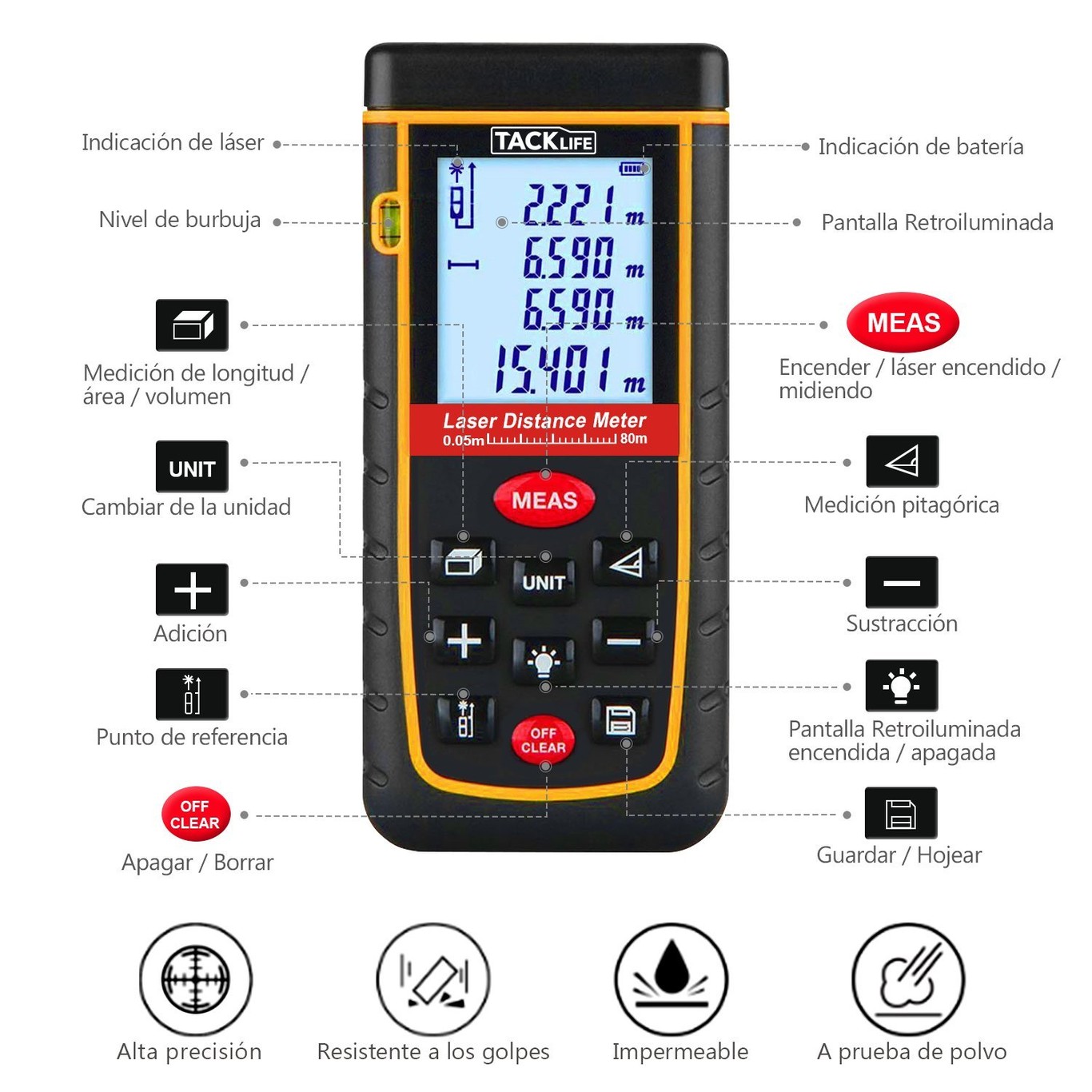 Cupón de 15 euros de descuento en el telémetro láser A-80m de Tacklife ...