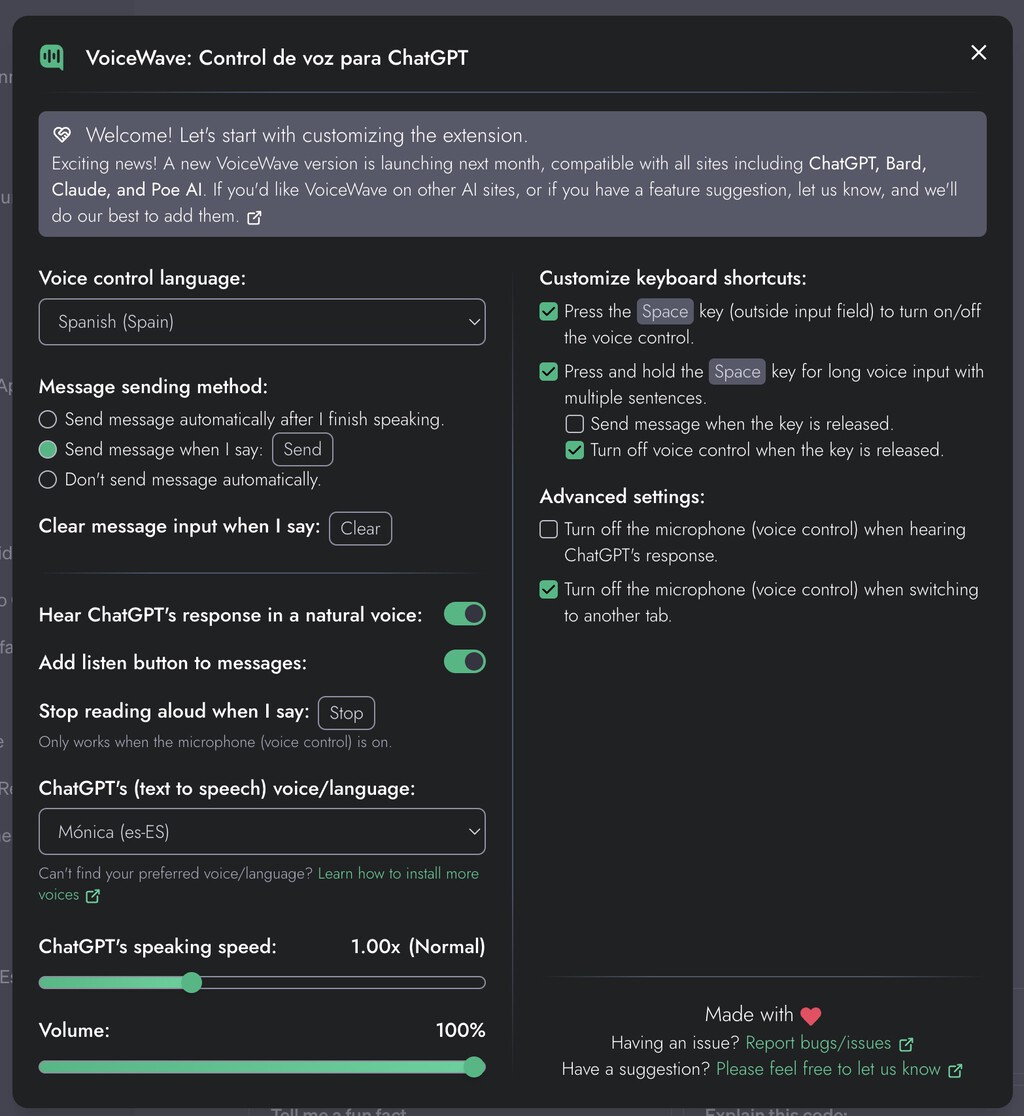 Cómo usar VoiceWave para poder utilizar comandos de voz en ChatGPT
