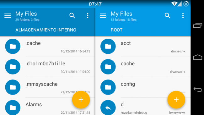 Solid Explorer 2.0 Alpha con Material Design