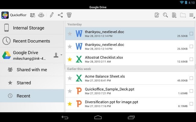 QuickOffice para Google Apps for Business ya disponible para Android