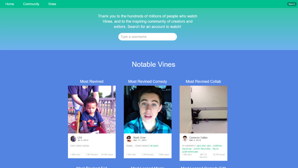 Vine se despide con una página en la que puedes ver todos los clips ...