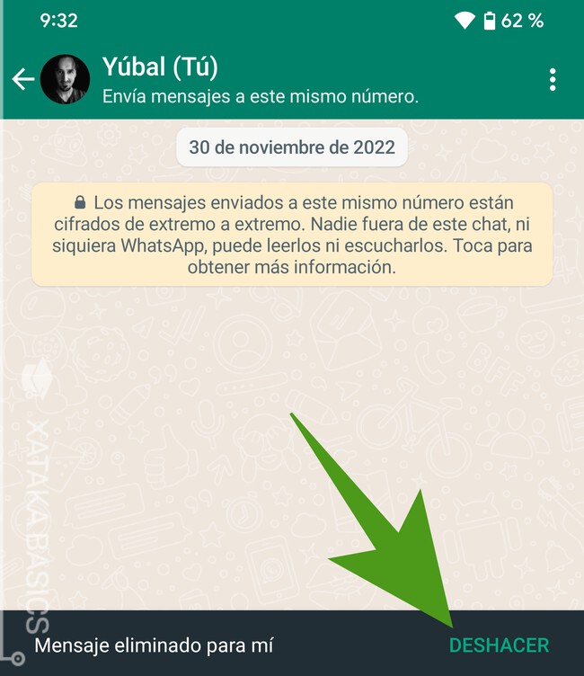 Cómo deshacer el borrar un mensaje de WhatsApp con los cinco segundos que tienes para arrepentirte