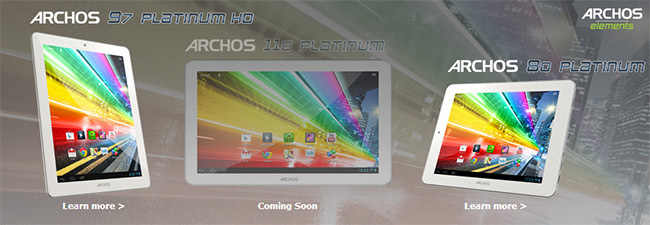 Archos presenta su nueva línea de tablets Platinum de 8, 9.7 y 11.6 pulgadas