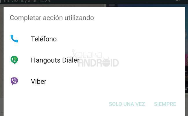 Hangouts Dialer ya permite realizar llamadas desde otras aplicaciones
