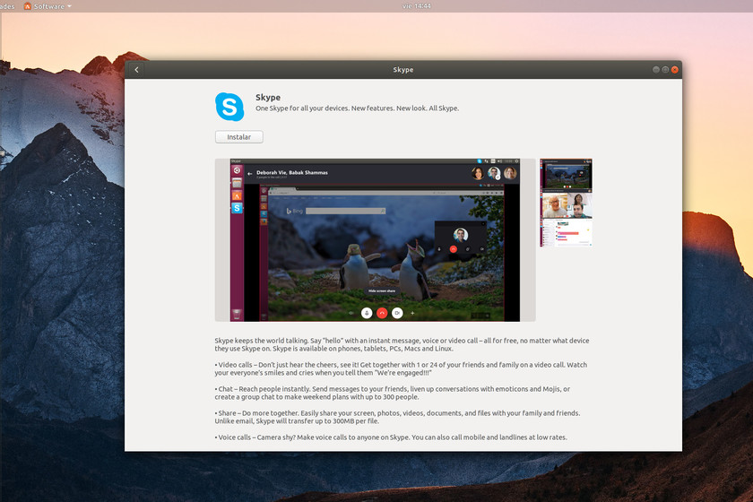 El nuevo Skype ya está disponible como un paquete snap para Ubuntu