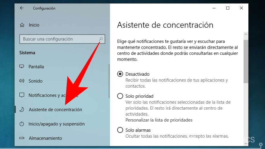 Asistente de concentración de Windows 10: qué es y cómo funciona