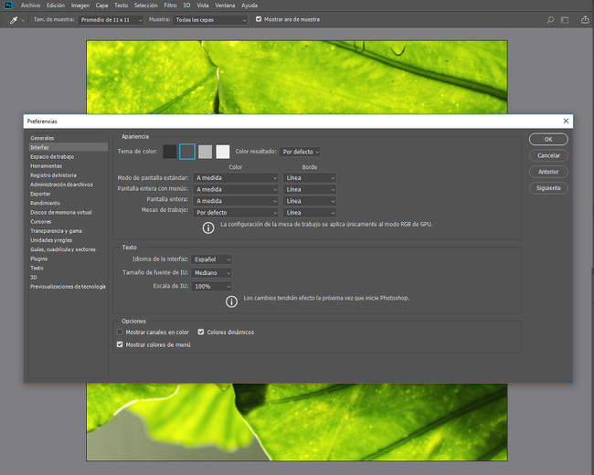 Cómo personalizar la interfaz de Adobe Photoshop