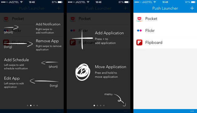 Push Launcher, un lanzador de apps y acciones para iOS