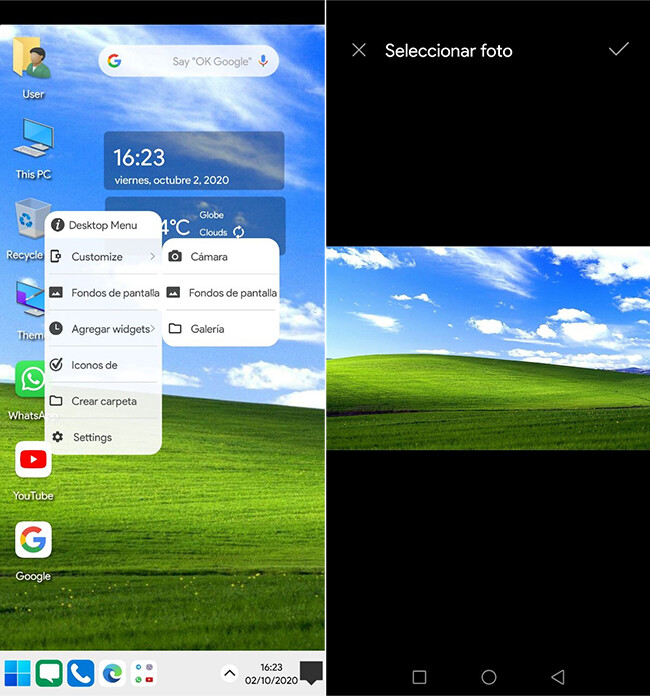 Cómo convertir tu móvil Android en Windows XP con un launcher, tema y ...