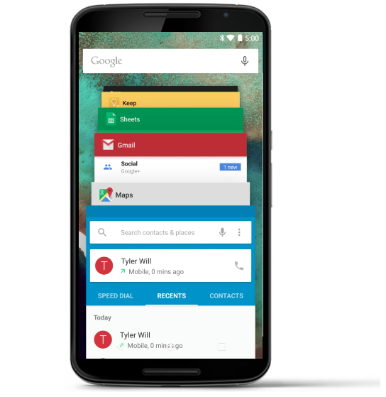 Android 5.0, con "L" de Lollipop
