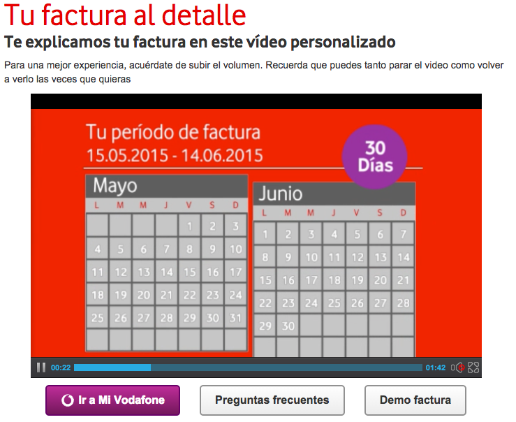 Vodafone estrena vídeo facturas para explicar al detalle conceptos o ...