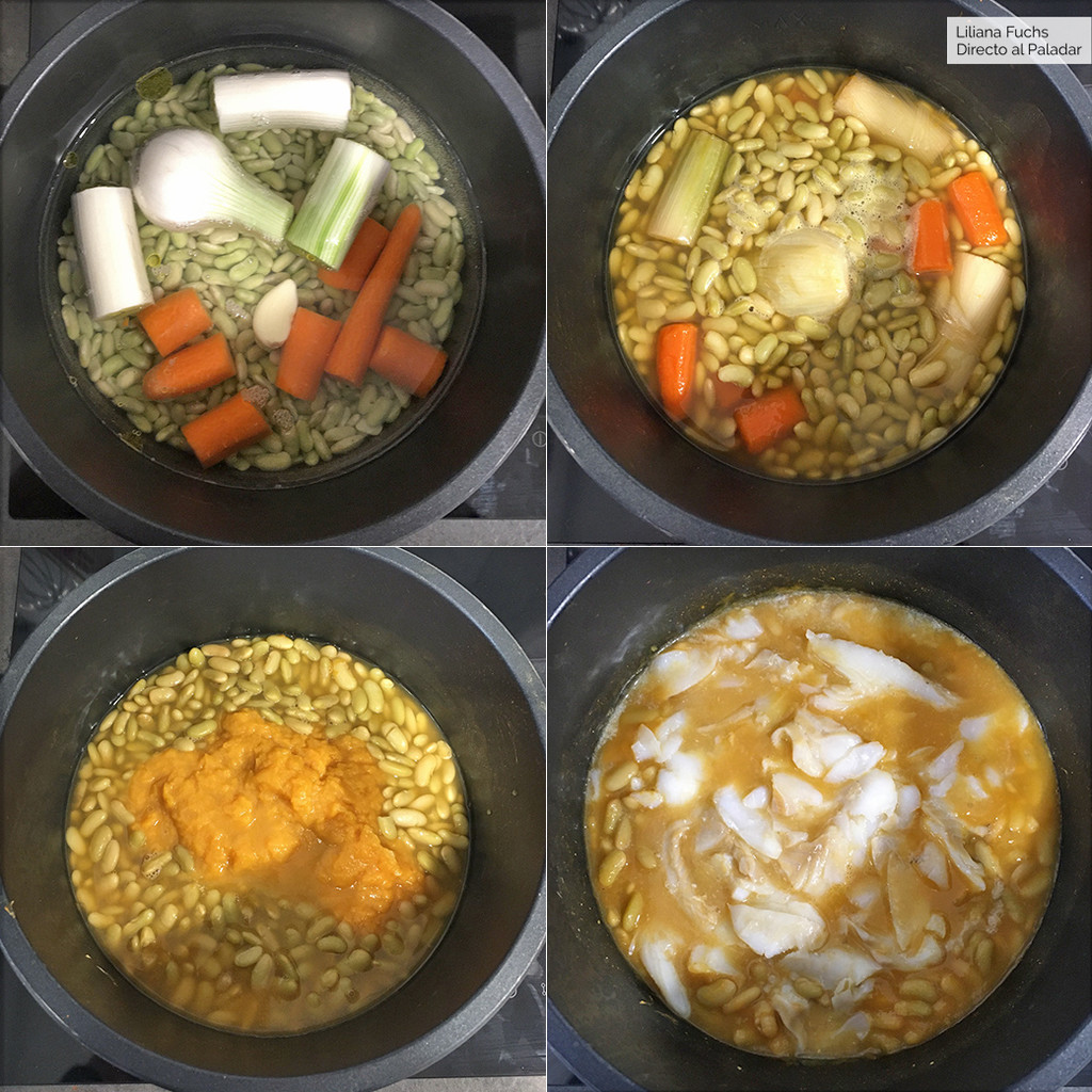 Verdinas con bacalao y verduras. Receta de cocina fácil, sencilla y ...