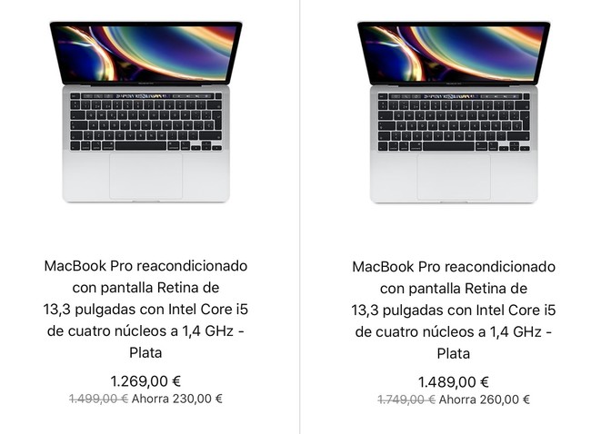 Apple empieza a vender los MacBook Pro de 13" de 2020 reacondicionados ...