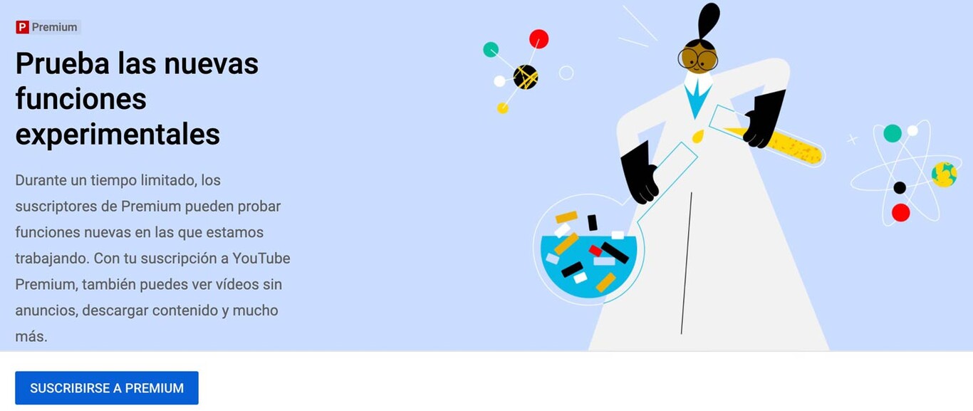Las funciones experimentales de YouTube ahora son exclusivas de usuarios Premium