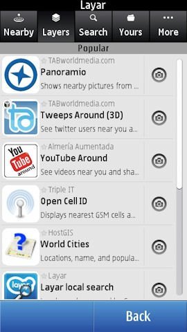 Layar Reality Browser en la Ovi Store