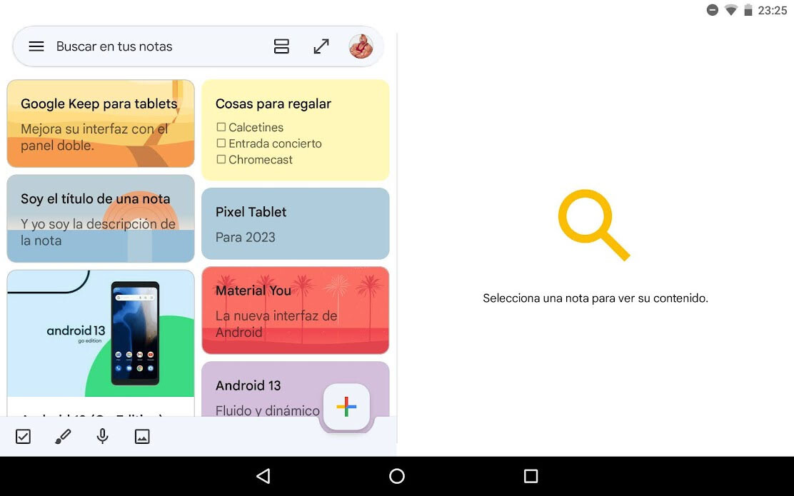 Google Keep para tablets exprime ahora las pantallas grandes con su nueva interfaz de doble panel
